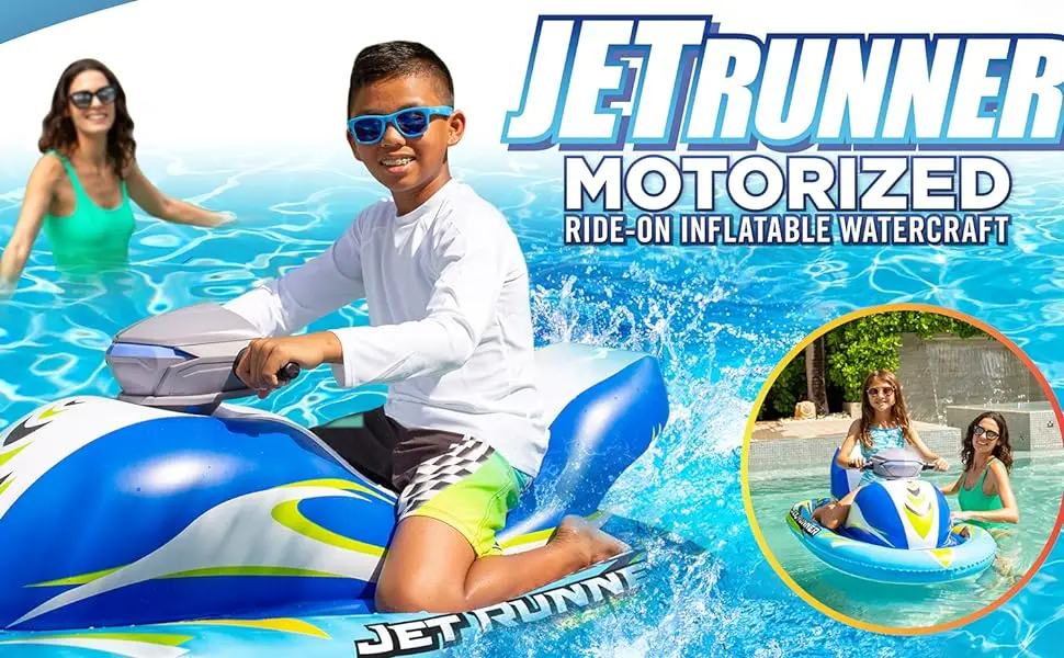 Inflatable Swimming Pool Float Water Toy Kids Motorised Jet Ski With ...