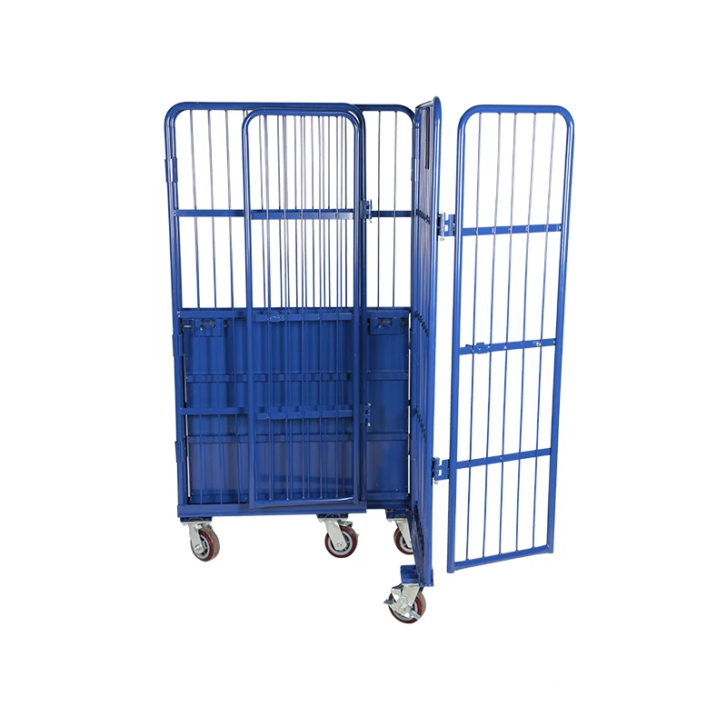 Heavy Duty Warehouse Galvanized Steel Nesting Foldable Roll Cage ...