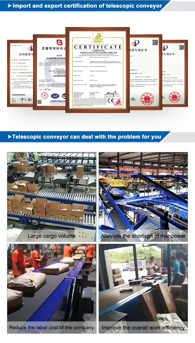 Warehouse Logistics Center Helper Container Unloading Conveyor ...