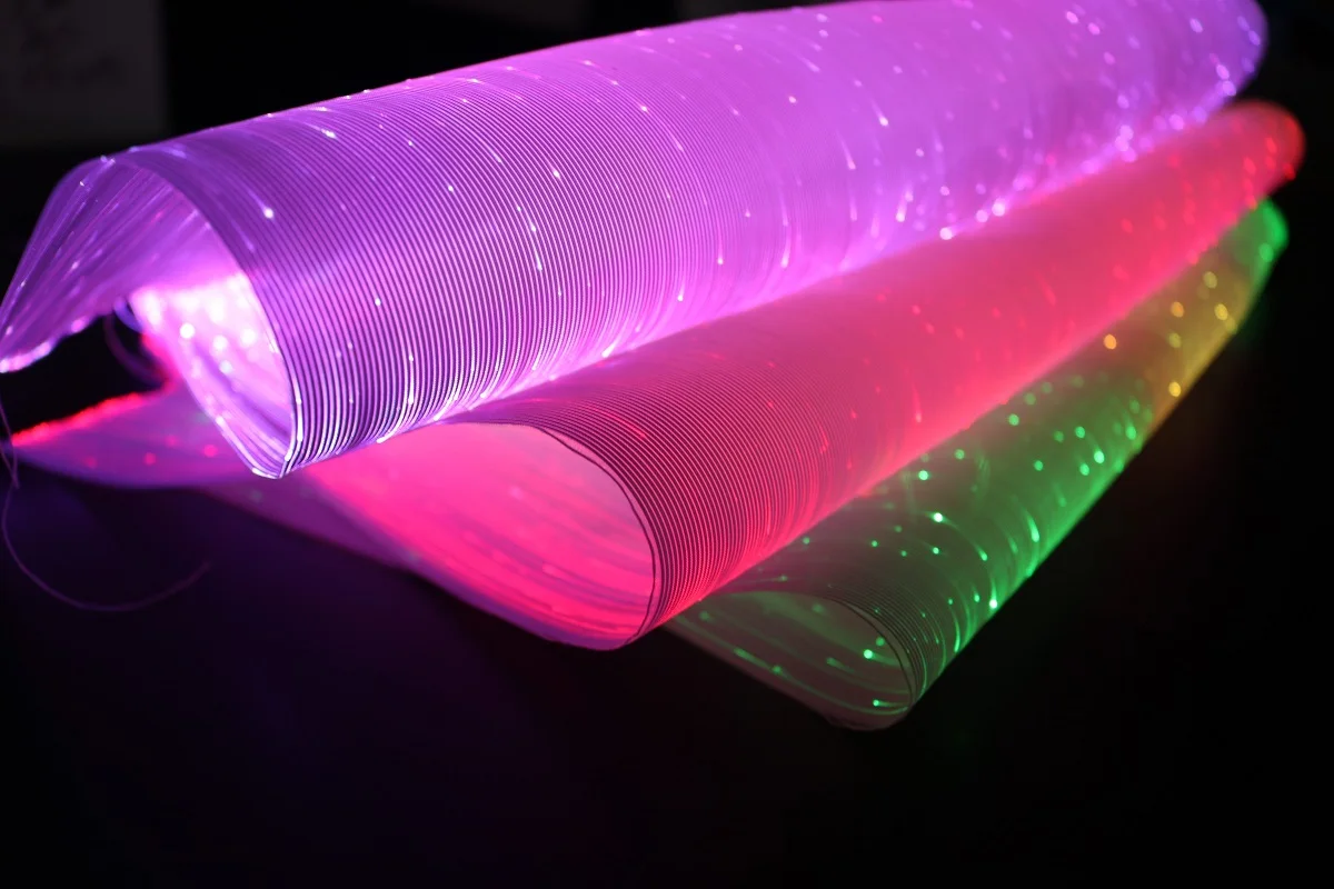 LED Luminous Fiber Optic Fabric RGBW for Banquet & Wedding