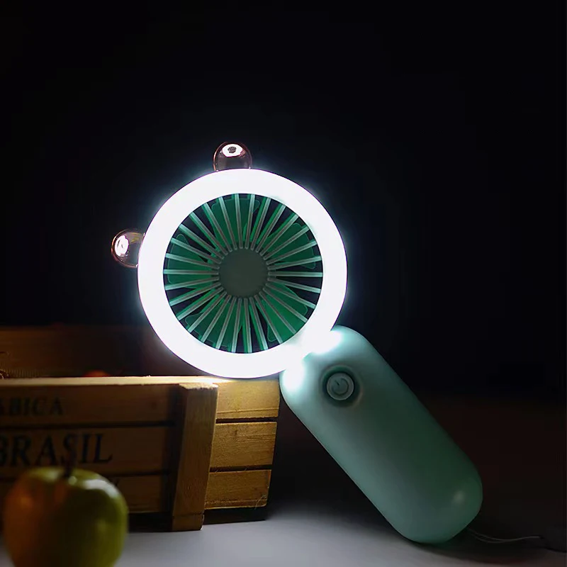 Mini USB Cooling Fan with Night Light - Portable & Rechargeable