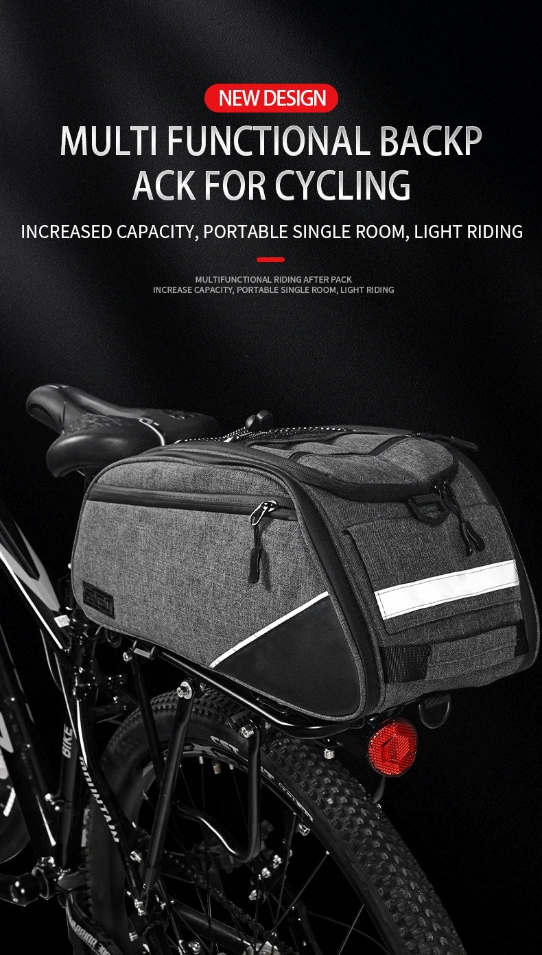 Large Capacity Road Bicycle Rear Pannier Bag Riding Satchel Waterproof ...