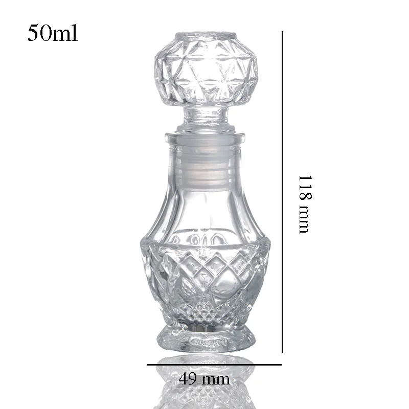 Customize Luxury Mini Liquor Bottle 50ml 100ml Embossed Glass Wine ...