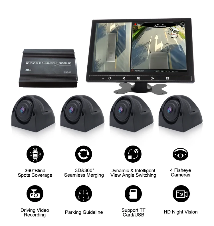 360 Dvr Parking Full Hd Car Camera Video Backup 360 Degree Car 2d 3d ...