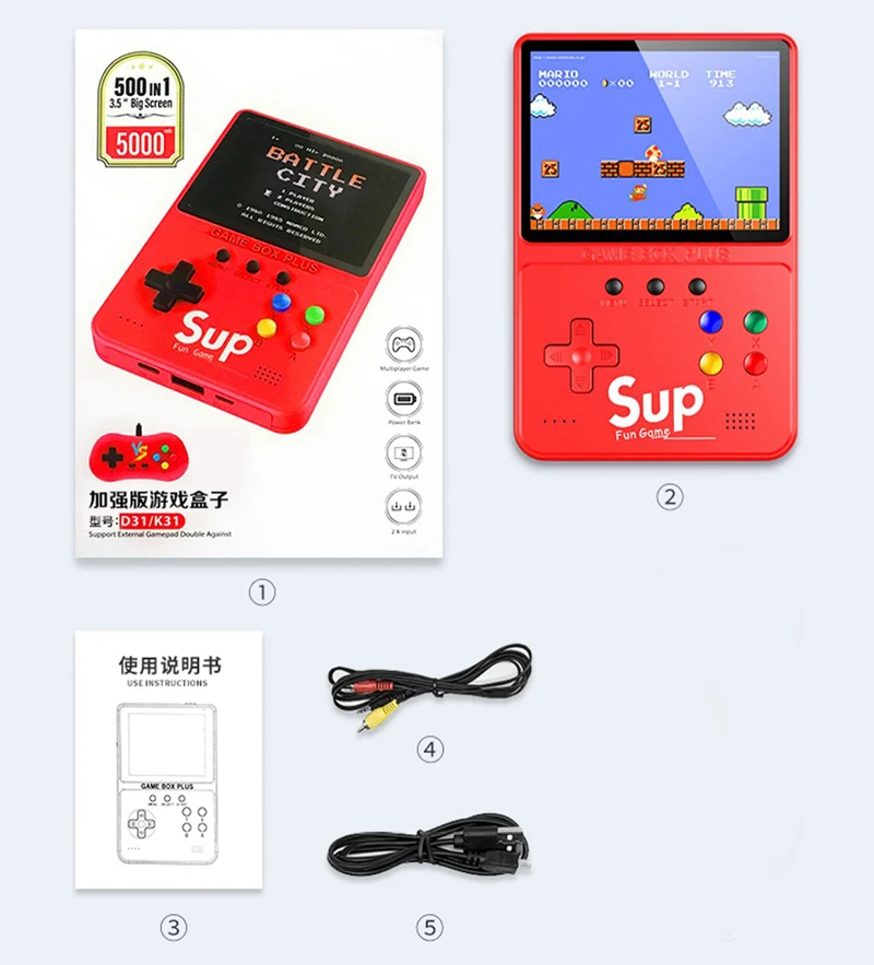 3inch Sup Game Box 400 In 1 Hand Held Console Retro Arcade Mini ...