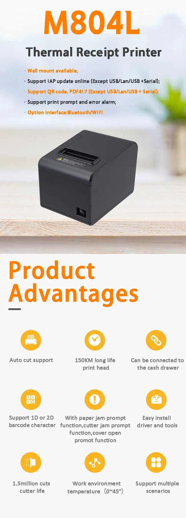 80 Mm Receipt Quick Print Printer for Small Business POS