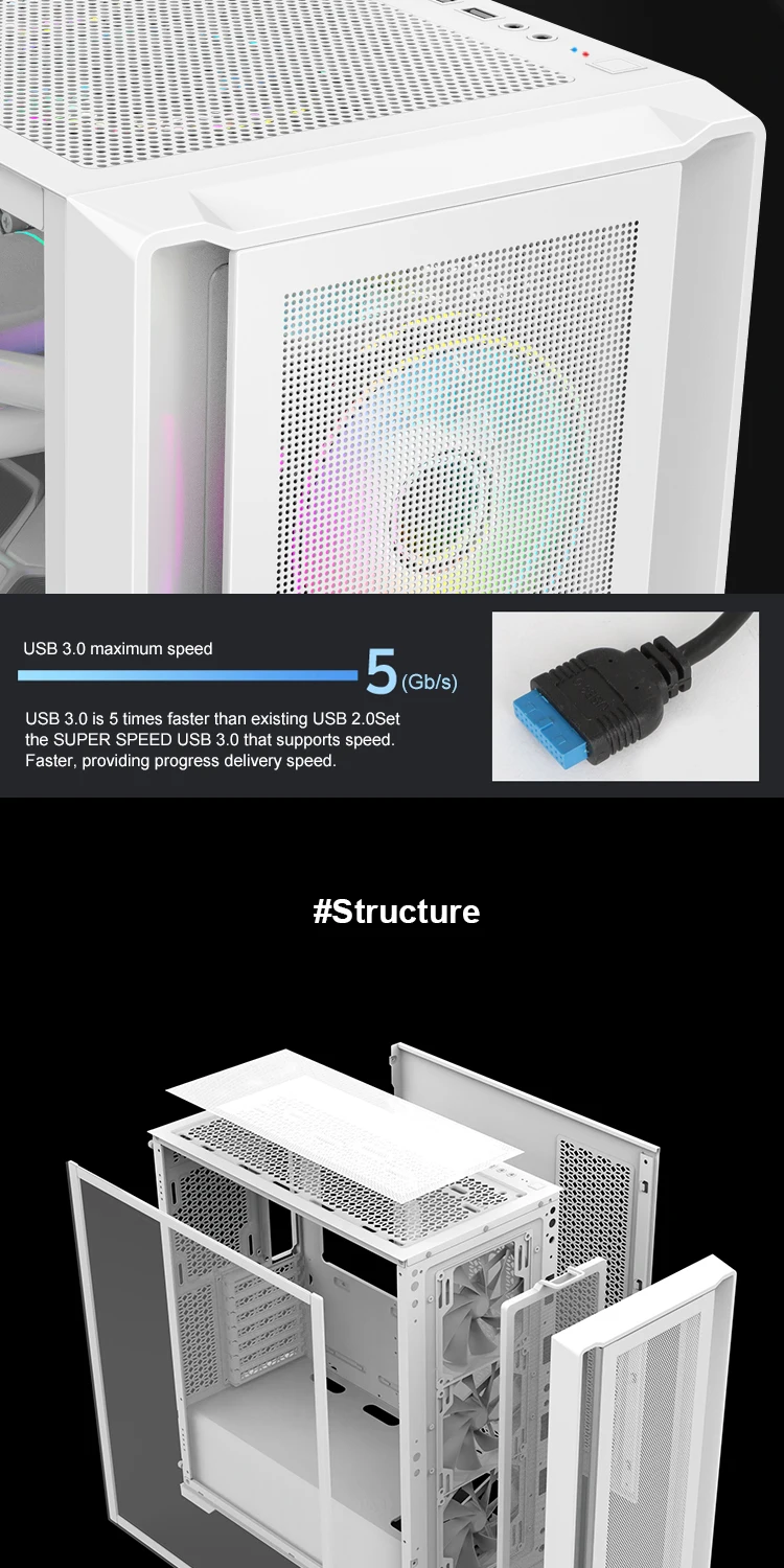 Factory Eatx White Gaming Cabinet CPU Case PC Computer Case With 4080 ...