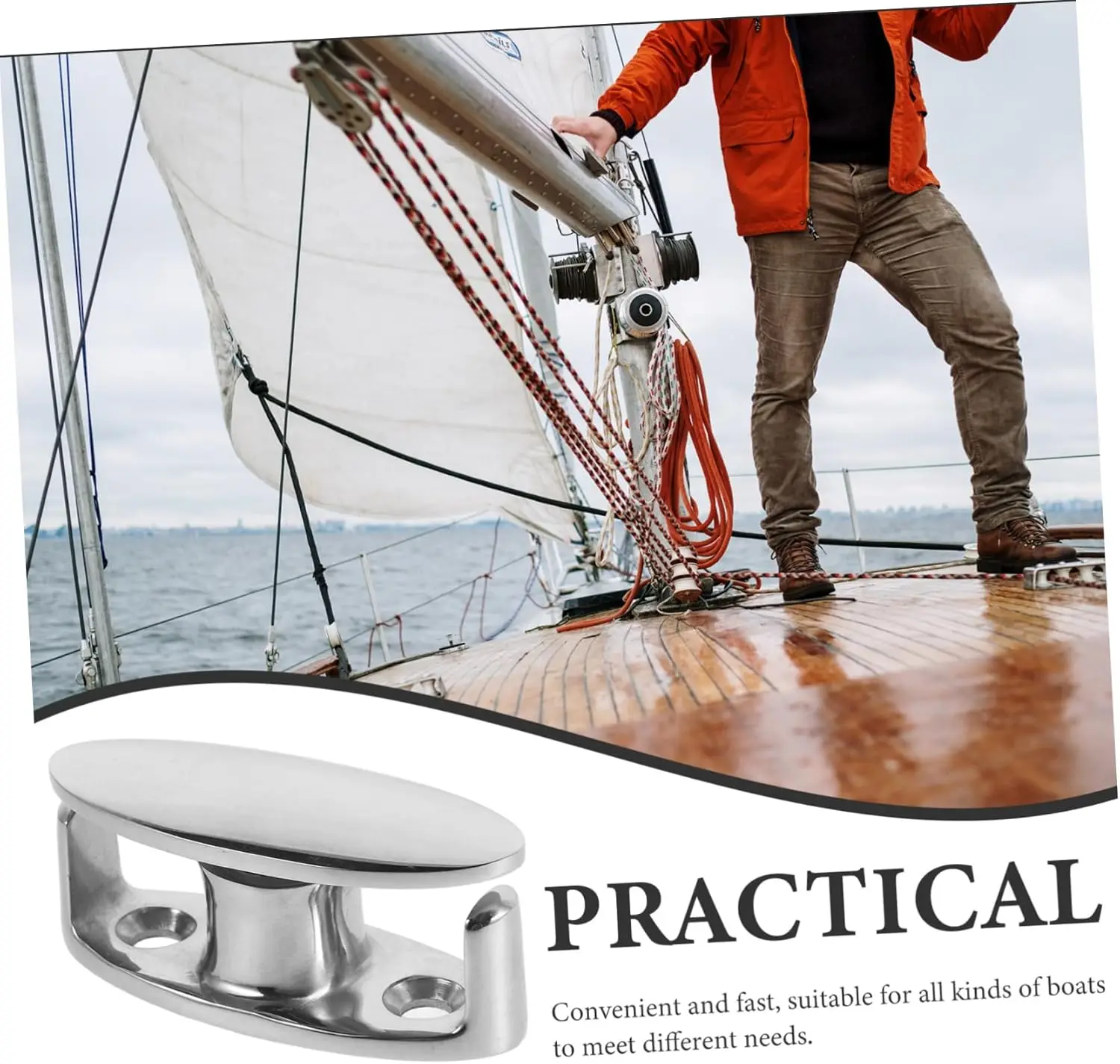 Stainless Steel 316 Marine Rotating Fairlead Bow Chock Cleat 63x25x27 ...