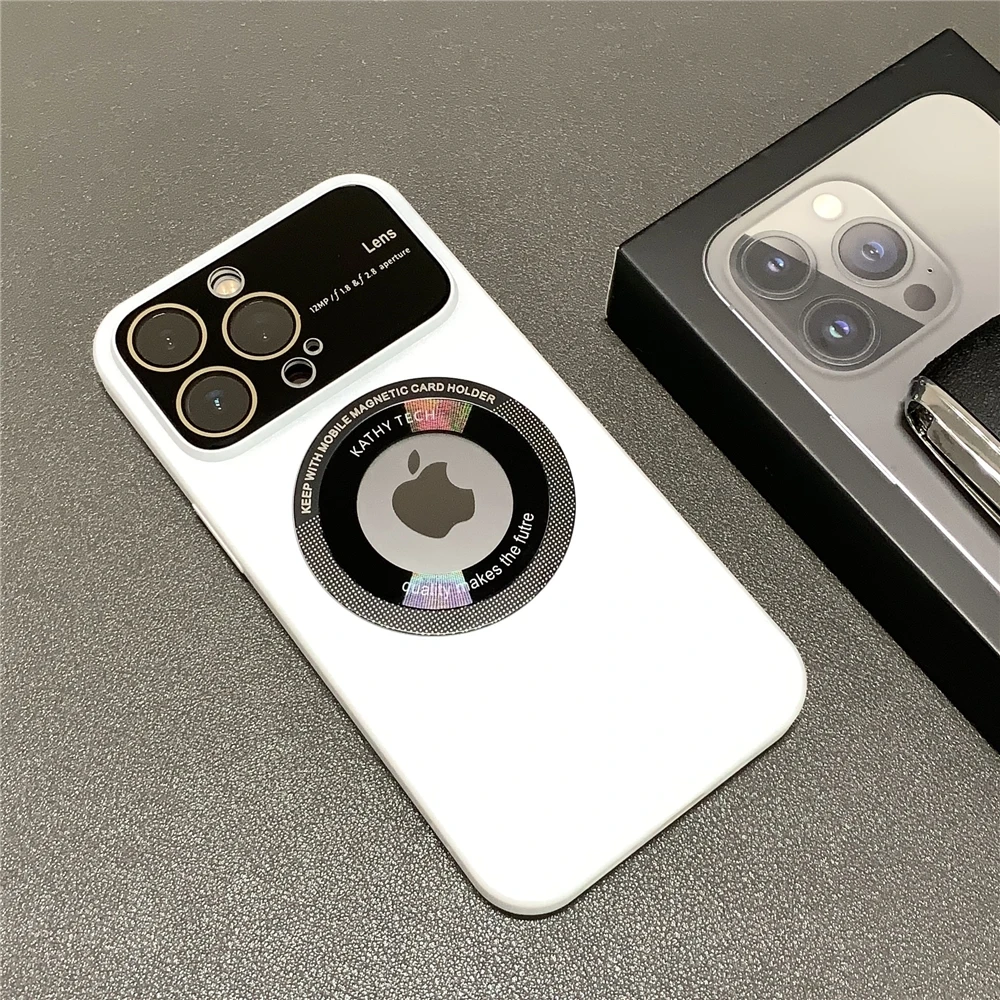 Luxury For Magsafe Logo Hole Case For Iphone 15 13 12 Pro Max 14 Plus ...