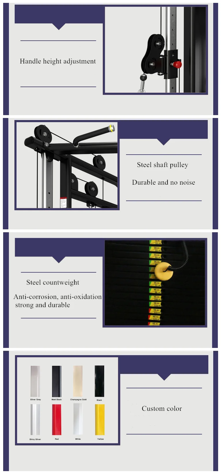 Cable Fly Machine Crossover Trainer Rack Power Strength Smith Machine ...