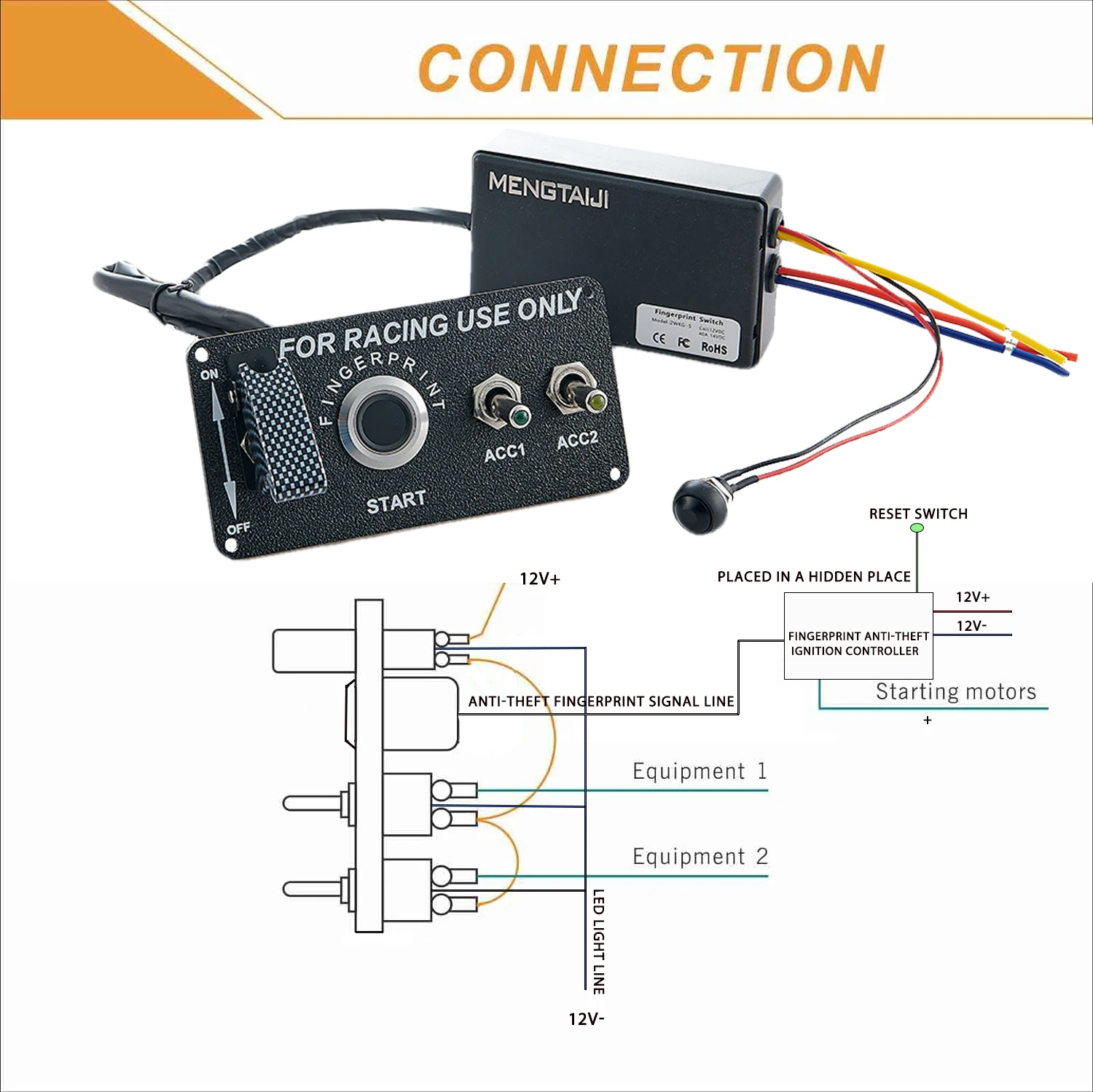 Fingerprint Ignition Switchmarine Switch Panel Metalracing Car Ignition ...
