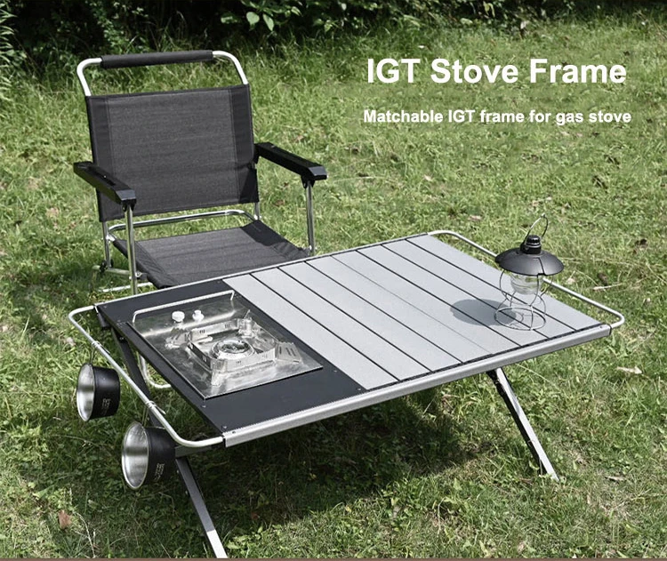 Folding Table Camping Outdoor Portable Aluminum Egg Roll Up Connect Long Light Low Igt Stove ...