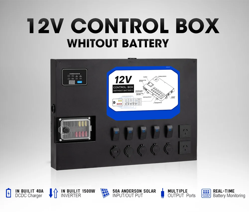 12v Control Hub Power Control Box In-built 40a Dc Dc Charger And 1500w ...