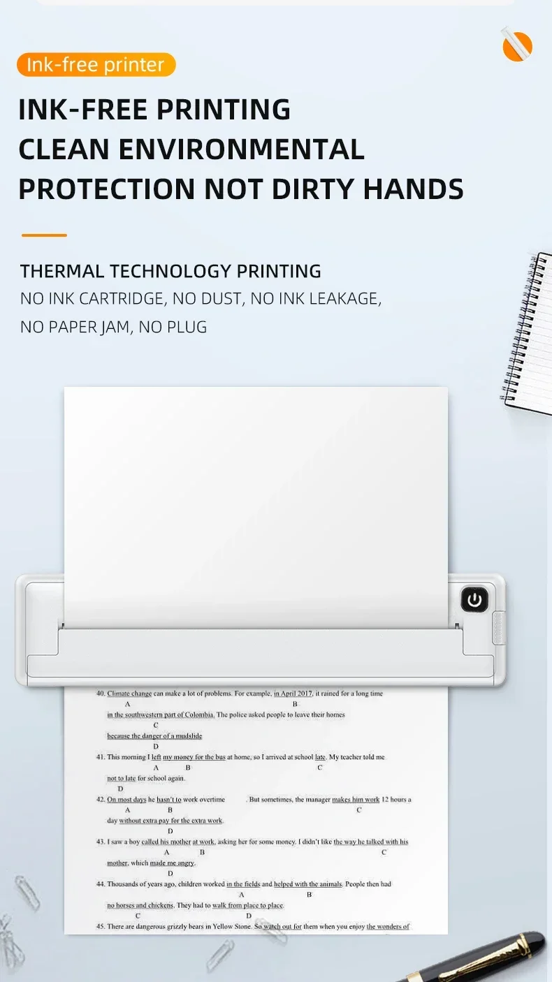 High Quality A4 Bluetooth Printer Continuous Thermal Printer PDF ...