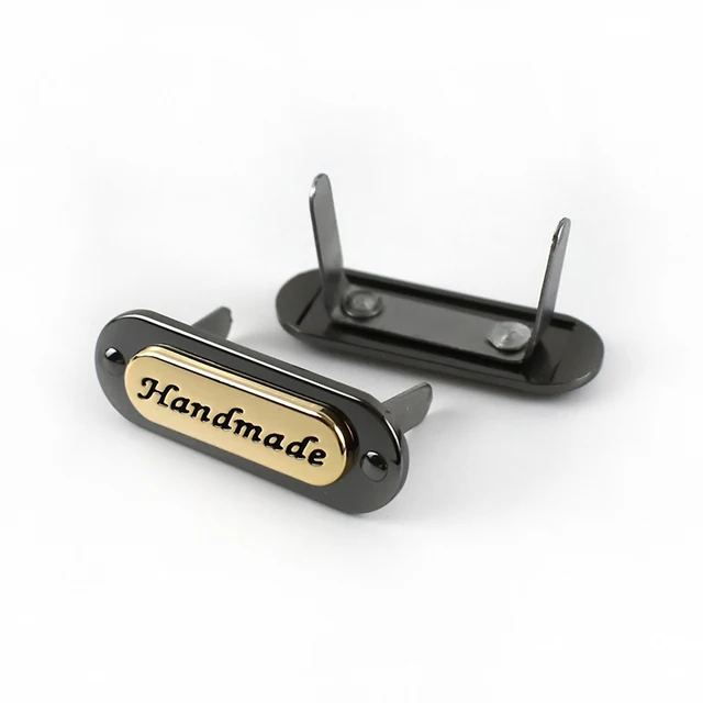 35/40mm Handmade Letters Metal Bag Label Handcraft Decorative Tags for ...