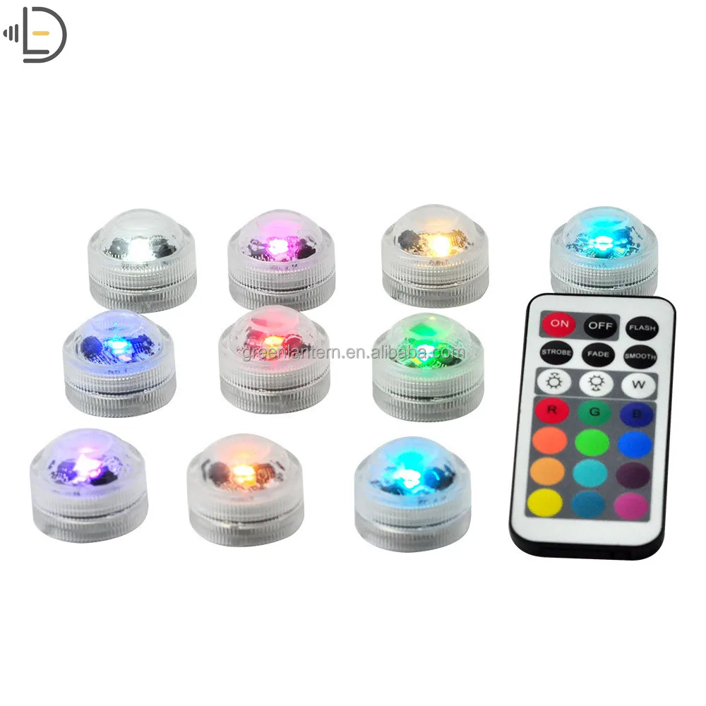 Battery Operated Mini Submersible Light RGBW LED Tea Light 10pcs Light ...