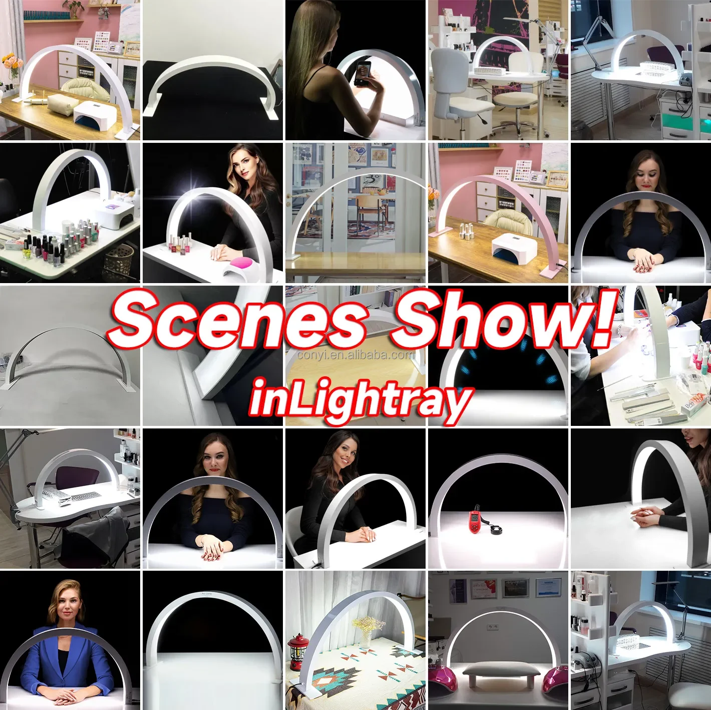 New Nail Table Lamp Led Half Moon Retractable Lightness Beauty Lights ...