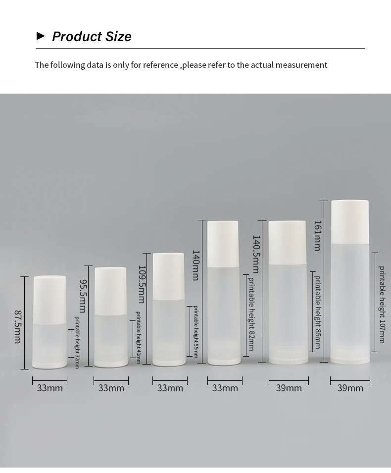 15ml 20ml 30ml 50ml 80ml 100ml Refillable Plastic PP Matte Serum Airless Lotion Pump Bottles for ...