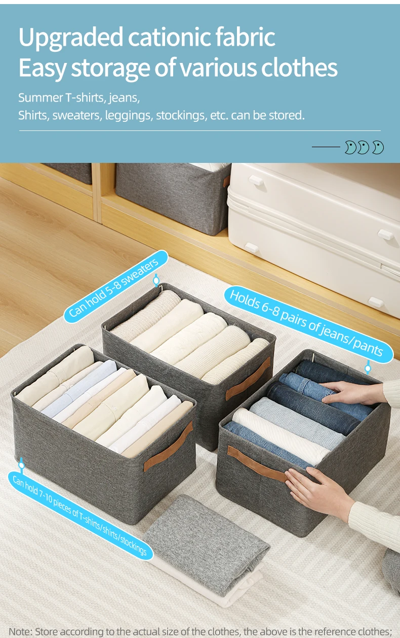Wardrobe Clothes Storage Boxes - Organiser & Stackable