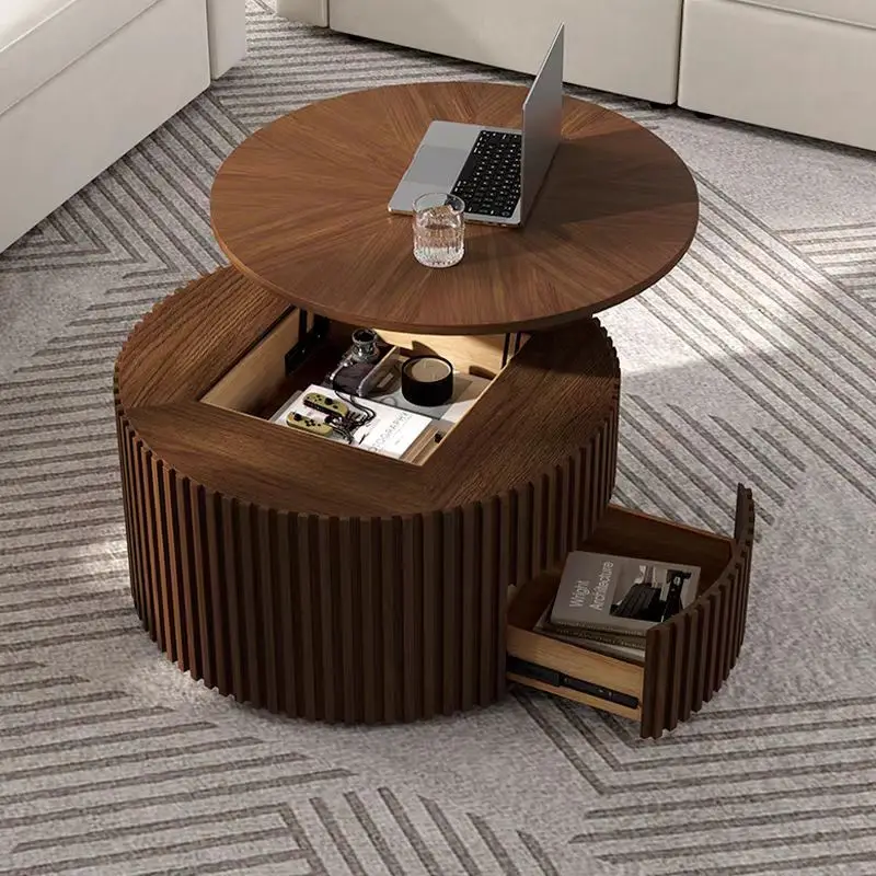 Natural Wood Veneered MDF Modern Coffee Table with Coating Finishing ...