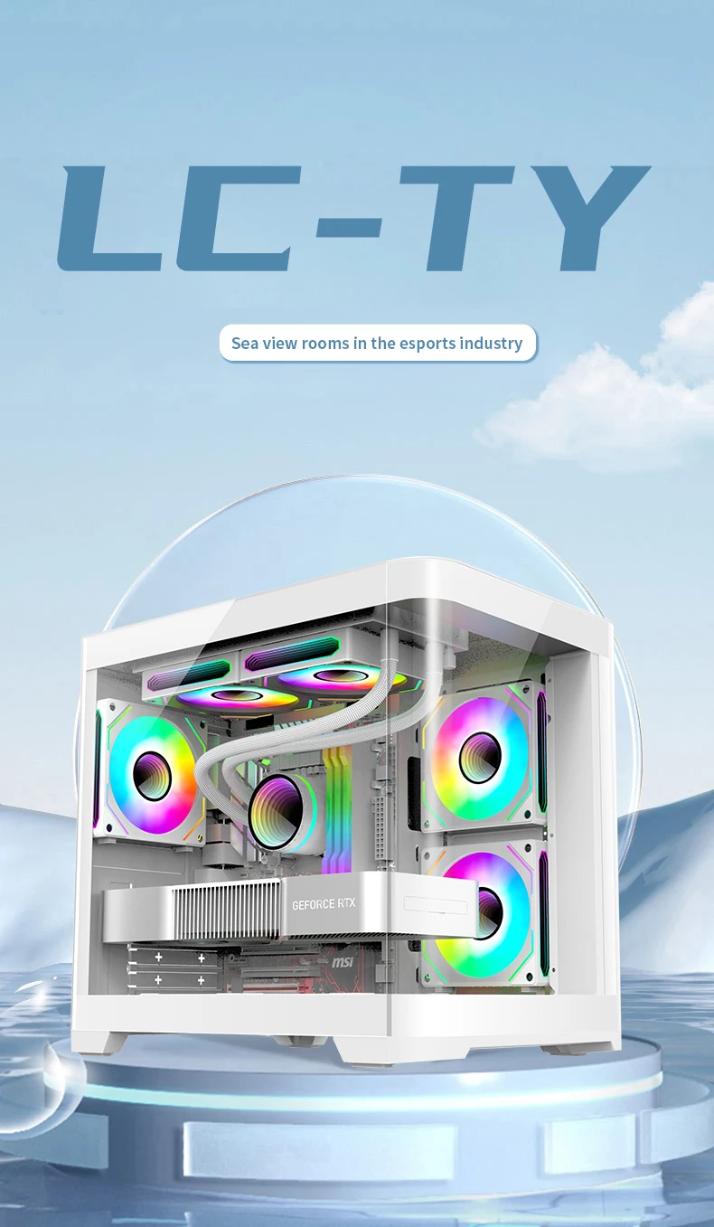 Lovingcool Gaming PC Case - Custom White Micro ATX Tower