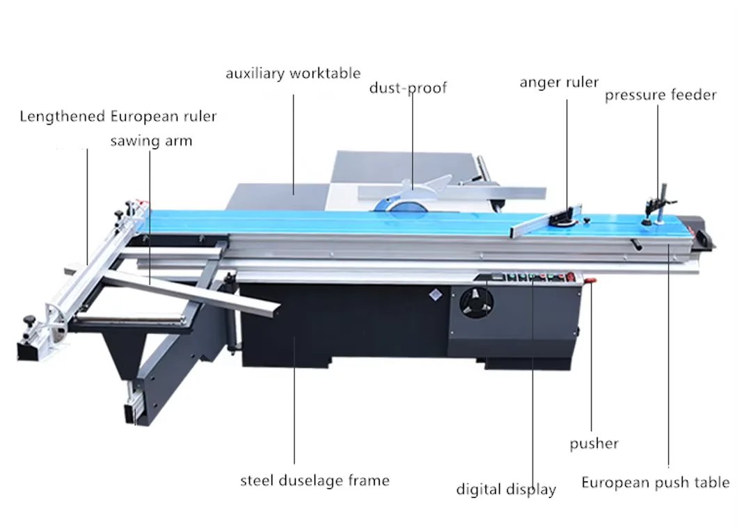 Industrial Sliding Table Panel Saw Machine 3200mm Heavy Duty Wood ...