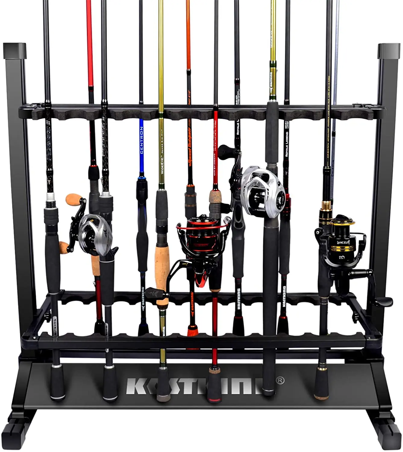 Fishing Rod Rack Holder - Display Stand for up to 24 Rods