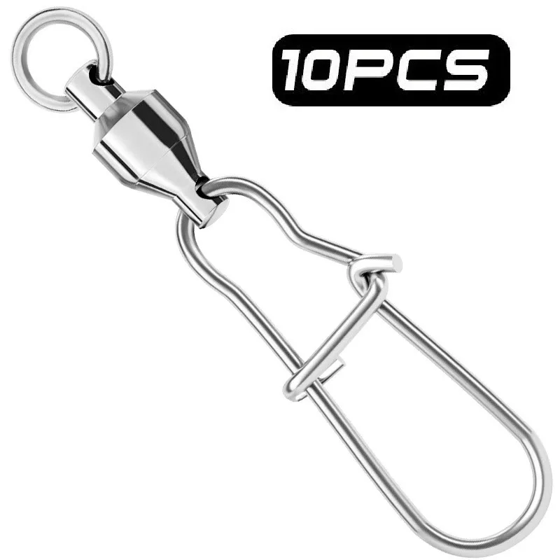 Duo-Lock Snap Swivel 10pcs Connector Ball Rolling Bearing Fishing ...