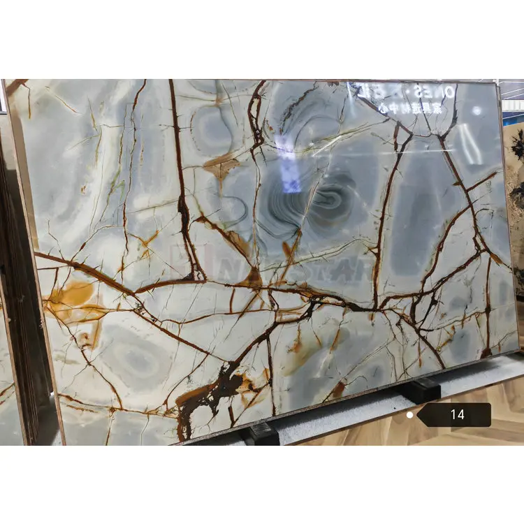 Newstar Stone Luxury Natural Blue Quartzite Granite Slab Louise Fusion ...