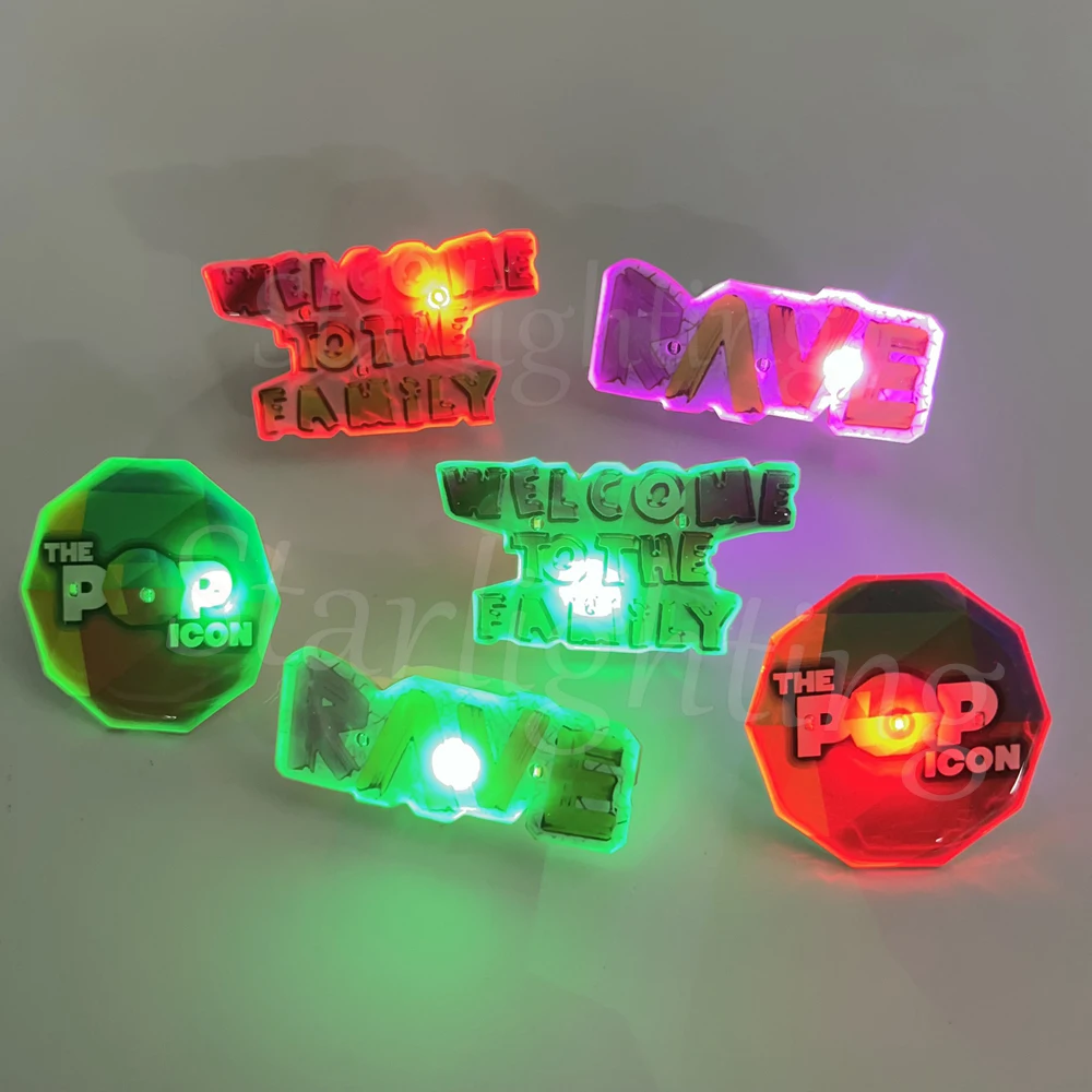 Wholesale Custom Shape LOGO LED Flashing Name Badge Party Gift Light up ...