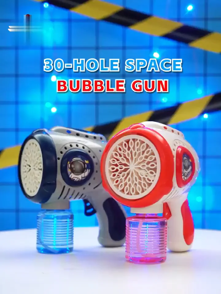 30 Holes Bubble Blower With Light Bubble Machine Gun With Refill ...
