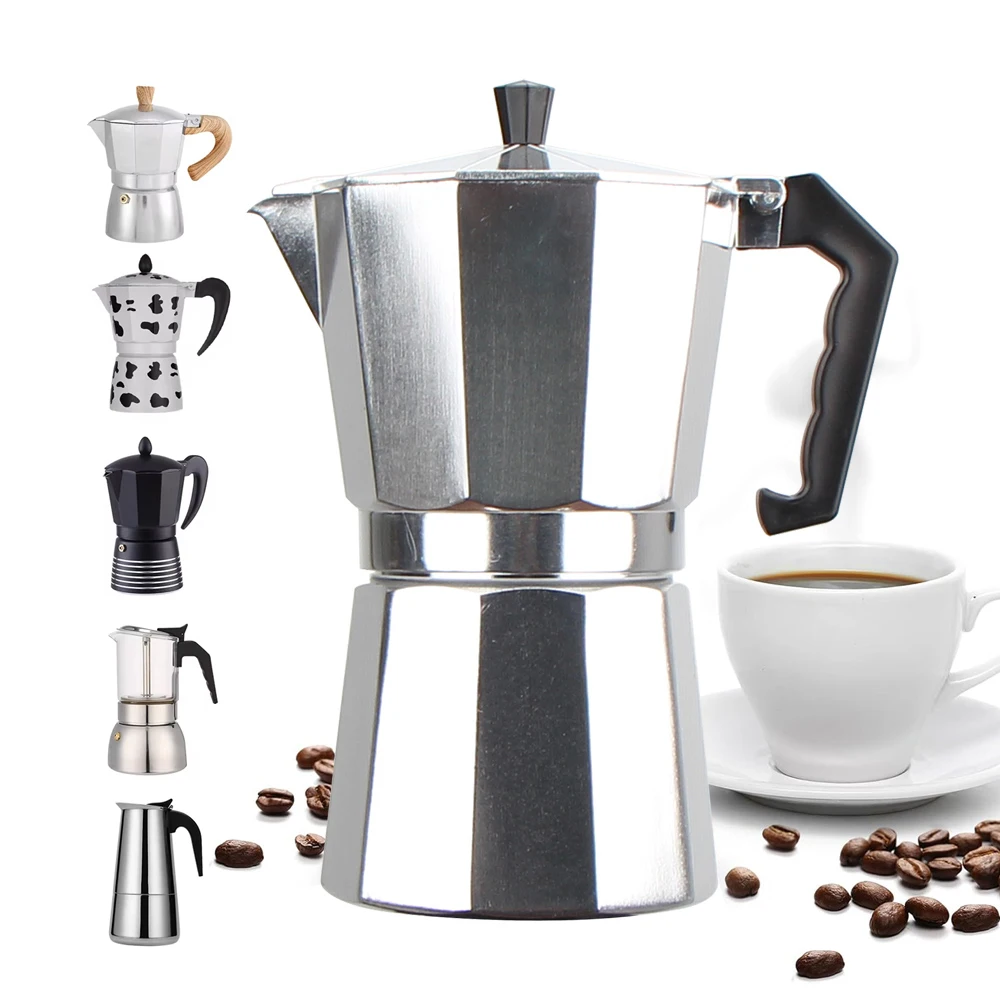 Modern Moka Pot Italian Espresso Coffee Maker Custom Classic Style ...