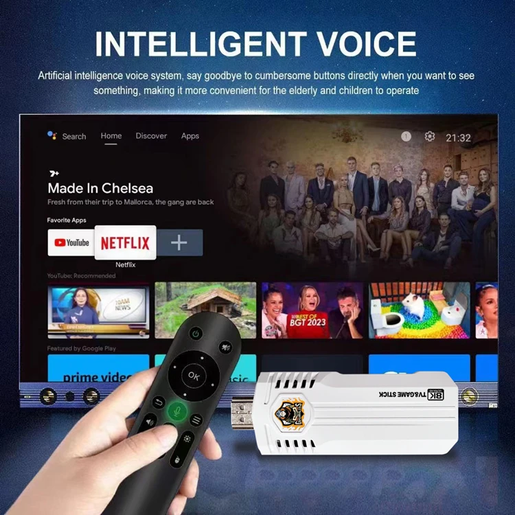 2023 M8 K8 Pro Game Console - 4K Android TV Stick with 40000 Games