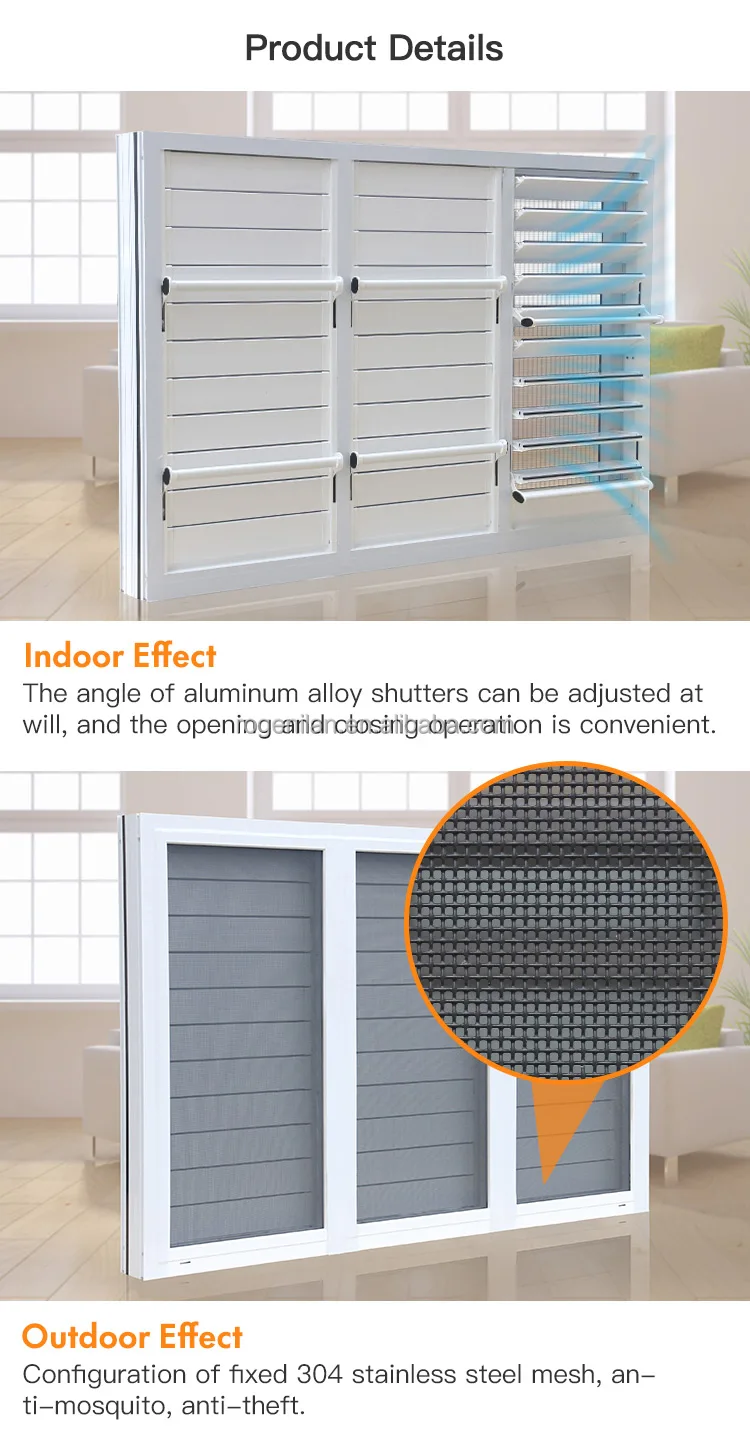 ROGENILAN Custom Interior Plantation Aluminum Window Shutters