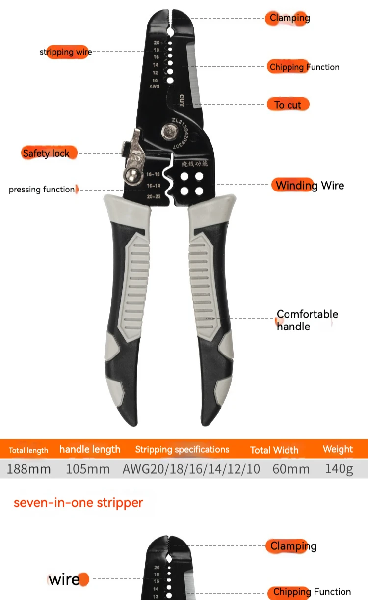 Multifunctional Wire Stripping Pliers Wire Cutting Pliers Crimping And ...