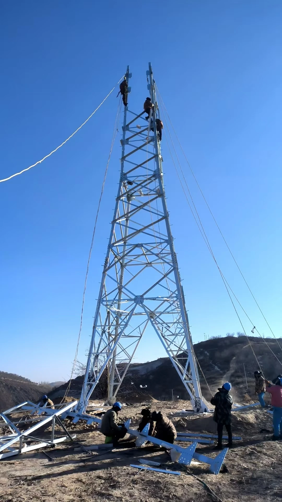 Galvanized Iron Electric Power Tower Substation Frame Transmission Line ...
