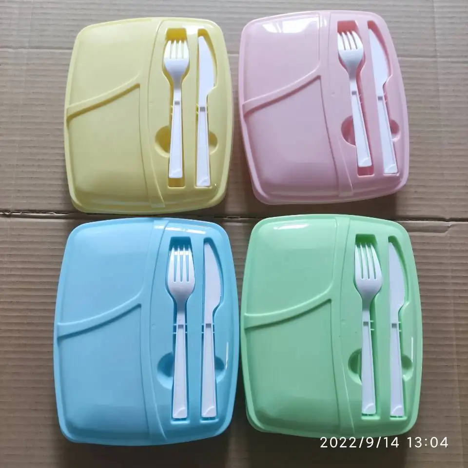 Non-disposable Plastic Food Box Lunch 3 Three Compartment Bento Box ...