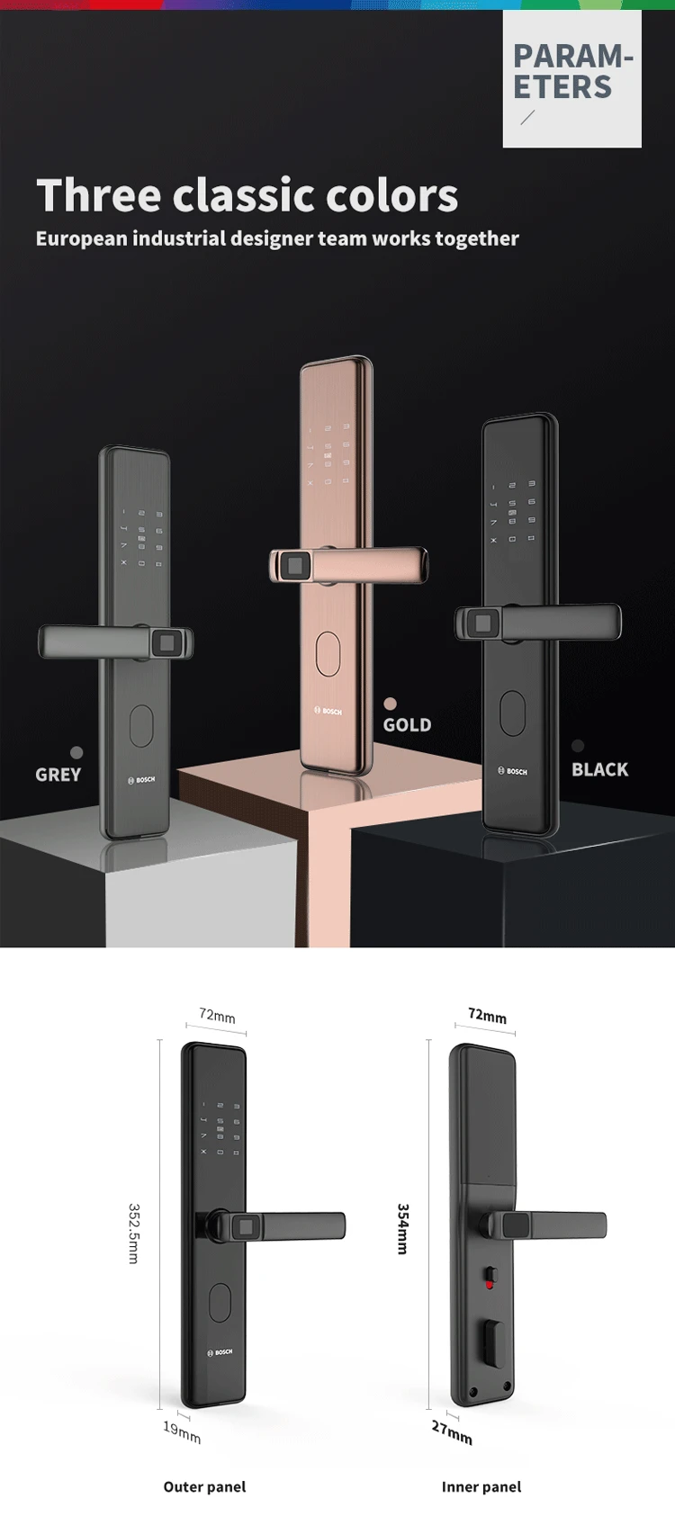 Cerradura inteligente para puerta delantera Bosch económica de aleación ...