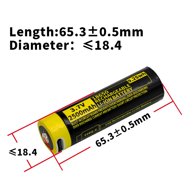 Type C Micro Usb Port Aaa Aa 18650 3.7v Lithium Li-ion Battery Usb ...
