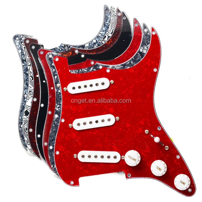 Multi-Color Stratocaster Guitar Pickguard & Loaded Prewired ...