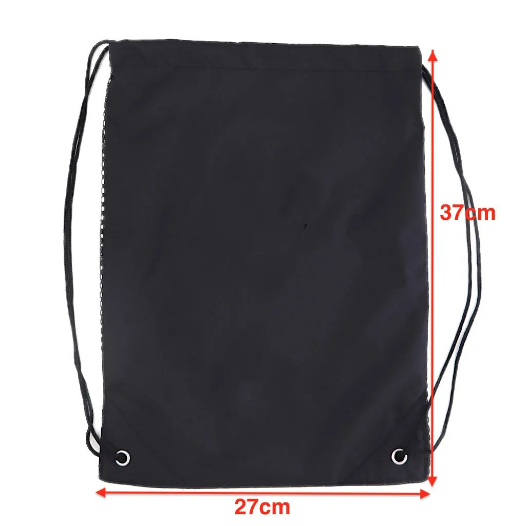 Customized Polyester 210d With Mesh Drawstring Backpack Nylon Black Mesh Drawstring Bag High ...