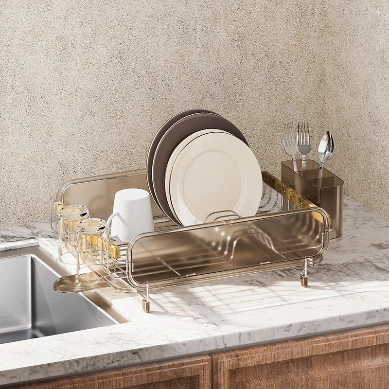 Wireking Rust Proof Abs Stainless Dish Drainer Rack Over The Sink ...