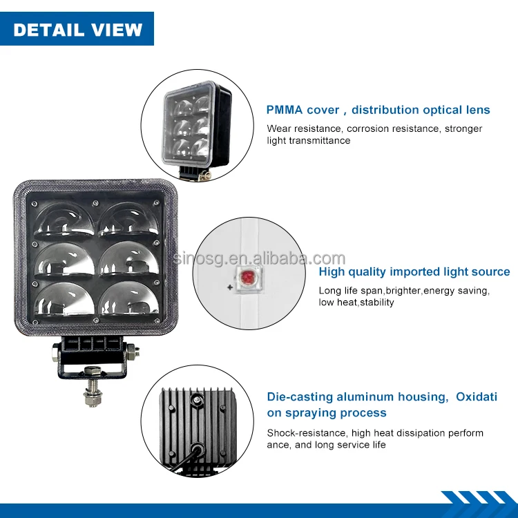 30W Forklift Safety Light with Red Blue Arc Warning Zone LED Pedestrian Warning Light for ...