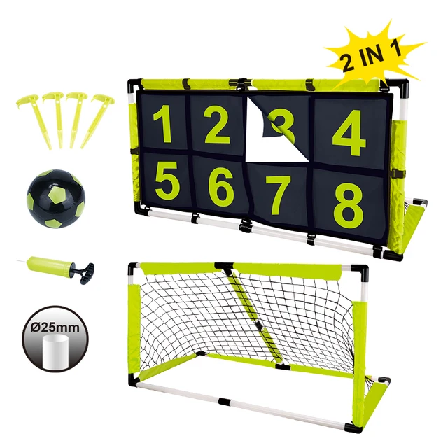 2 In 1 Kids Soccer Training Set Portable Soccer Goal With Pump Stakes ...