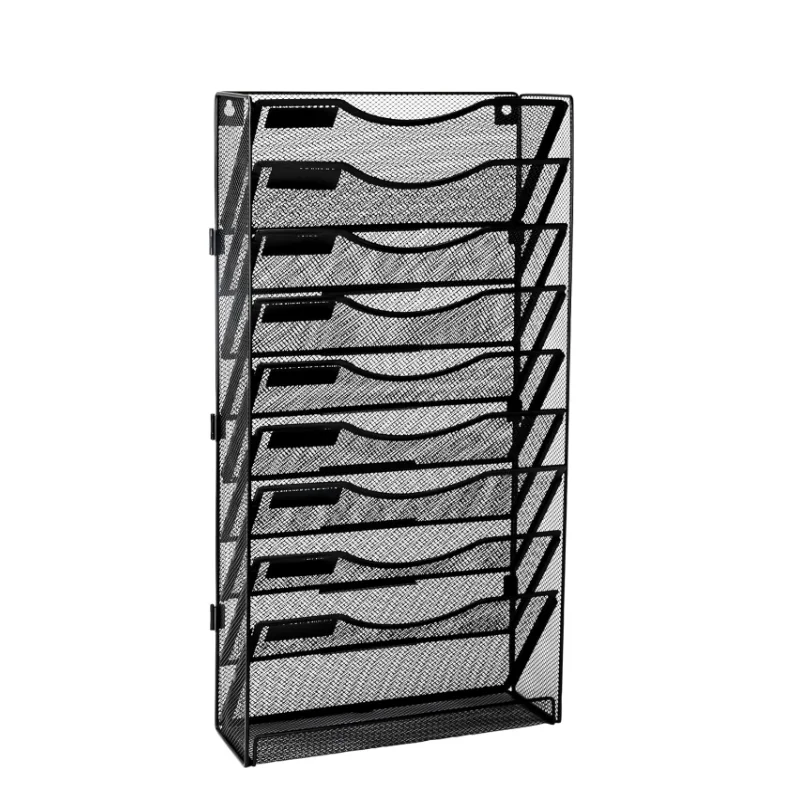 Metal Mesh Office Supplies Wall File Organizer 10 Tier Assembly ...