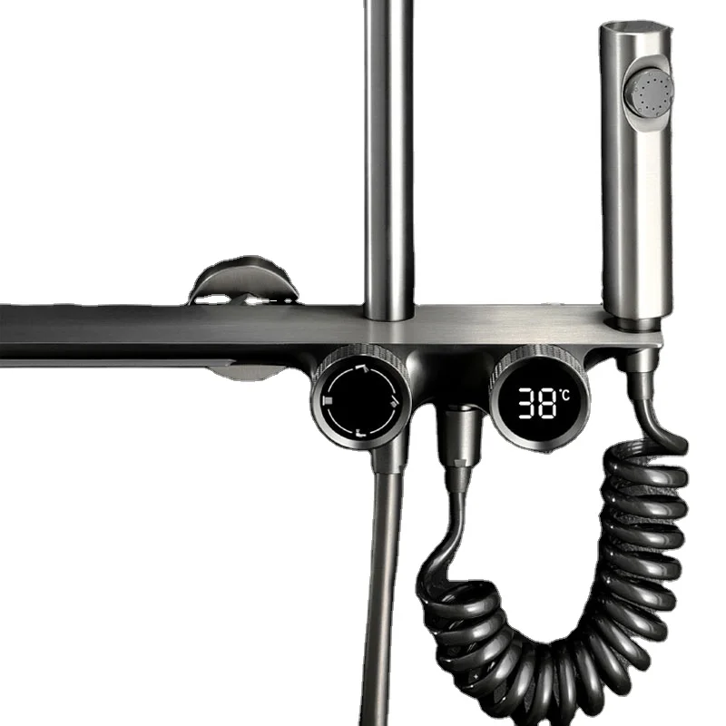 Modern Luxury Brass 4 Function Shower Set With Waterfall Control Knob ...