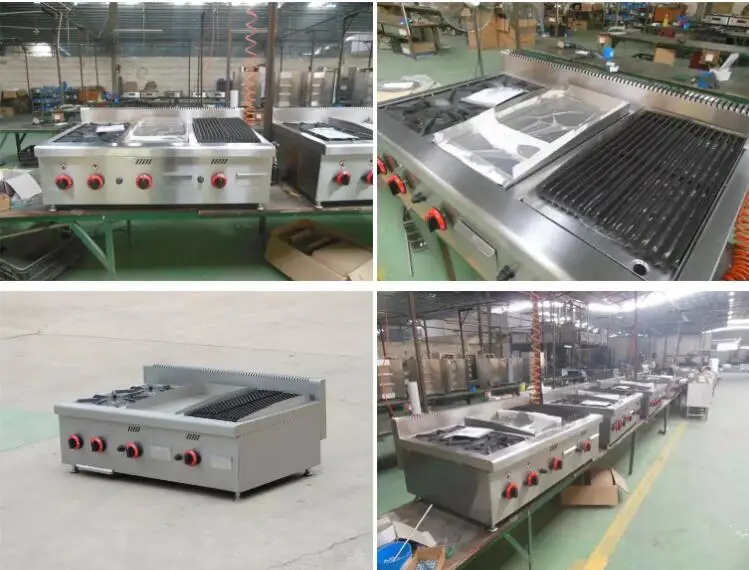 Custom Commercial Gas Combination Stove Freestanding Stainless Steel ...