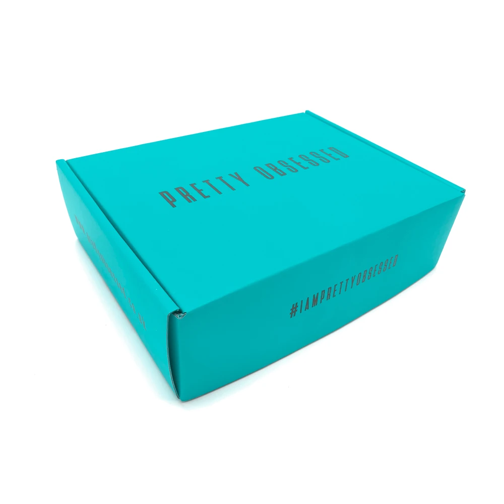 Custom Logo Cardboard Corrugated Jewelry Lash Candle Packaging Gift Boxes Teal Shipping Mailing ...