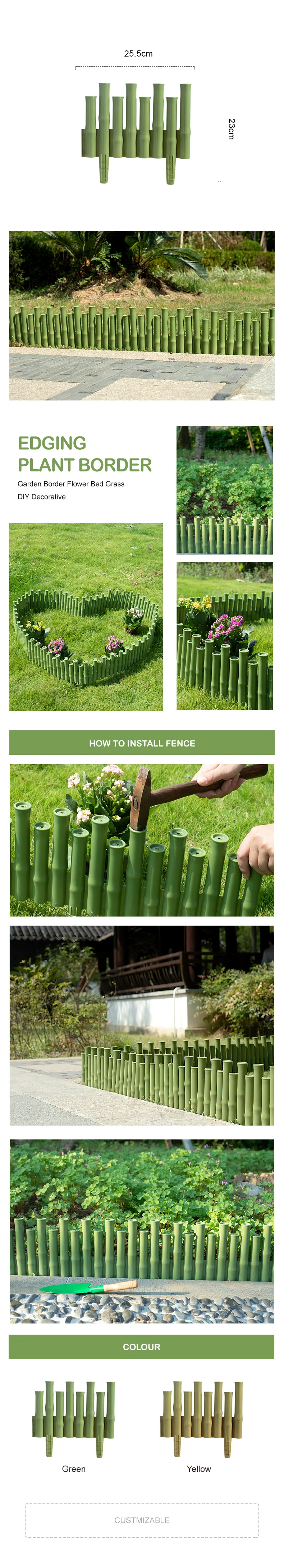 Outdoor Garden Decorative Border Yard Pathways Patio Plastic Lawn Edge ...