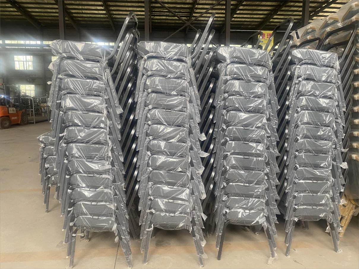 Modern Interlocking Padded Stackable Chair For Church Fabric Theater ...